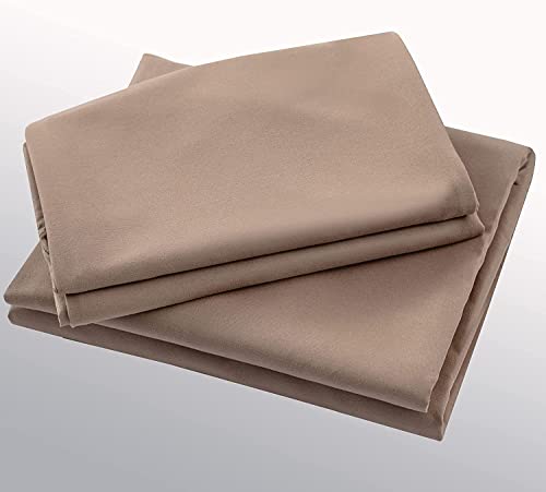 ORIENT Microfiber King Sheets Set,Hotel Luxury Soft Microfiber Bed Sheets Set,Extra Easy Fit Home Sheet Set, Wrinkle, Fade, Deep Pocket Fitted Sheet,Bedding Flat Sheet, Pillow Cases (Beige, 4-Piece)