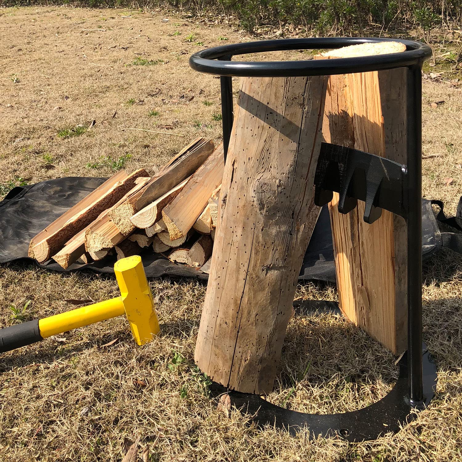 JOY-TECH Large Heavy Duty Wood Splitter,Log Splitter Safely and Easily Splits Firewood,Sturdy Portable Manual Kindling Splitting Wedge for Indoor or Outdoor,kindling Splitter