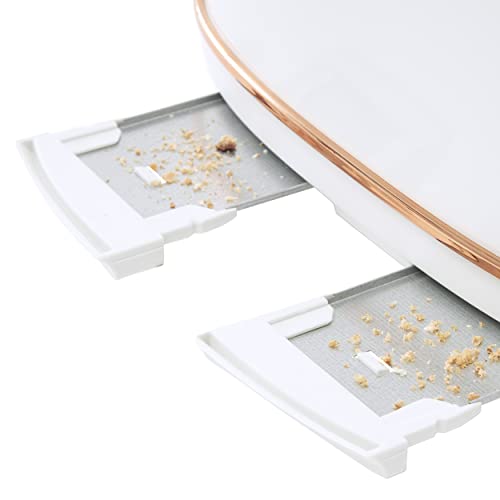 HADEN Heritage Stainless Steel Bread Toaster - 4-Slice Wide Slot Toaster with Button Settings, Removable Crumb Tray with Bagel and Defrost Settings - Ivory and Copper