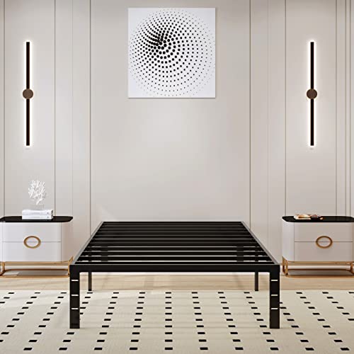 Vengarus 14 Inch Metal Platform Bed Frame-Twin XL Size Bed Frame,Steel Slat Support,No Box Spring Needed,Mattress Foundation,Easy Assembly,Under Bed Storage,Twin XL Bed Frame,Black