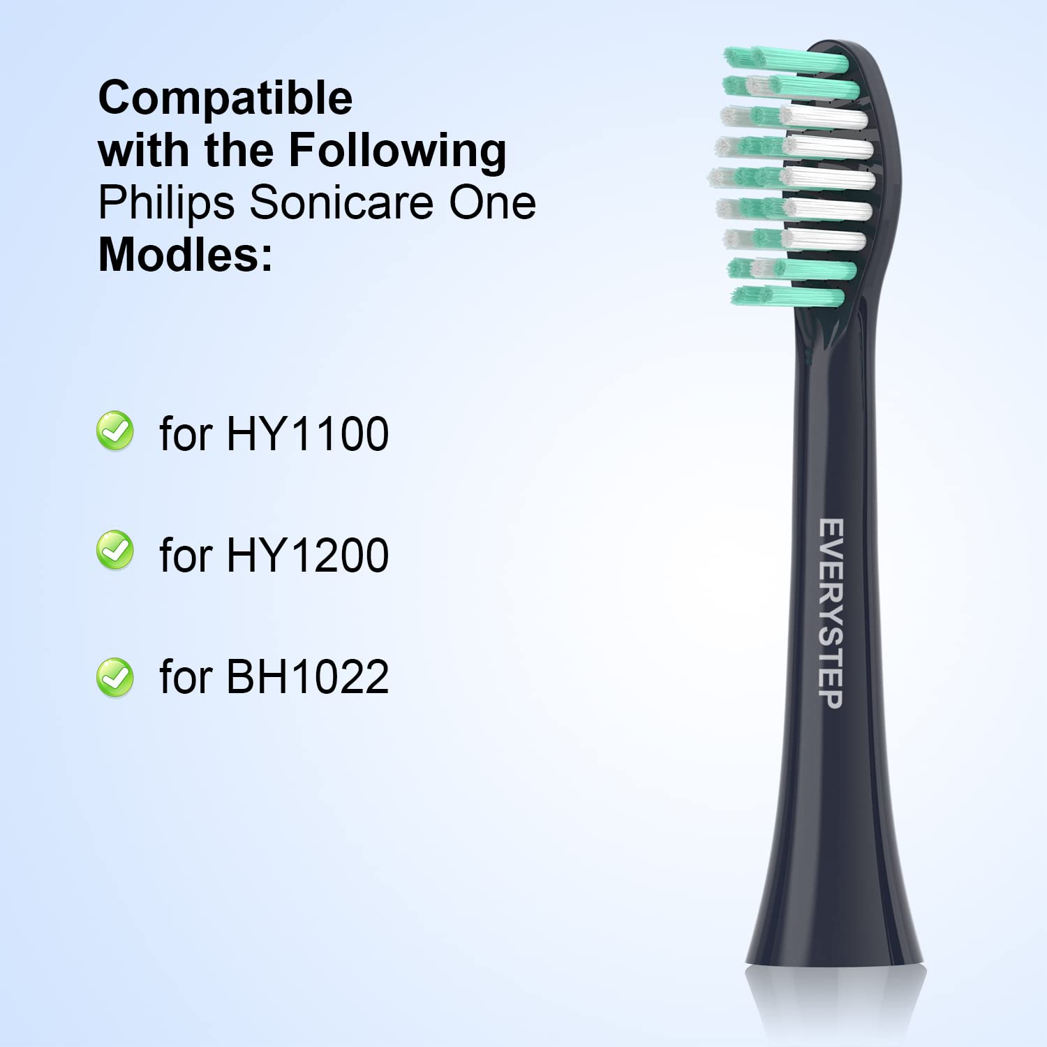 Replacement Toothbrush Heads Compatible with Philips Sonicare One Electric Toothbrush,Everystep Brush Head 10 Pack for HY1100 for HY1200 for BH1022,Blue