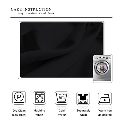 WONTEX Blackout Curtains Thermal Insulated with Grommet Curtains for Bedroom, 52 x 84 inch, Black, 2 Panels