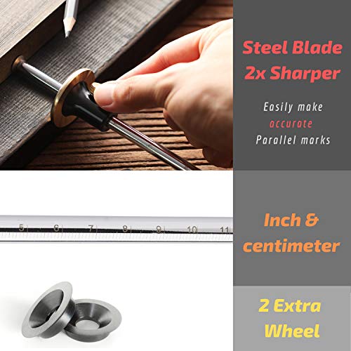 Mr. Pen- Wheel Marking Gauge, 2 Extra Blades, Marking Gauge, Marking Gauge Woodworking, Wood Scribe Tool, Marking Tool, Woodworking Gauges, Marking Guide, Marking Gauges for Woodworking, Wood Marking