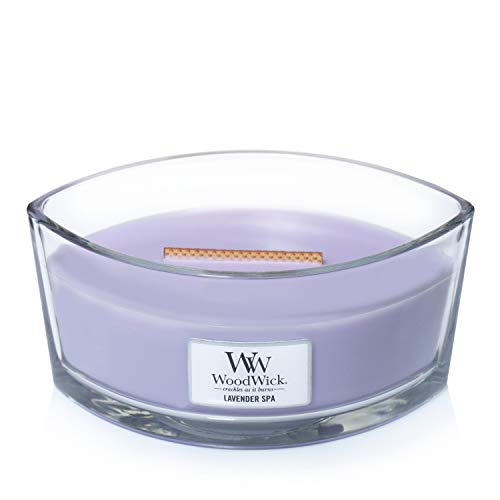 Woodwick Ellipse Scented Candle, Vanilla & Sea Salt, 16oz | Up to 50 Hours Burn Time & Ellipse Scented Candle, Lavender Spa, 16oz | Up to 50 Hours Burn Time