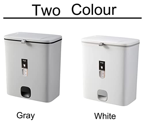 Sooyee Trash Can Kitchen with Inner Barrel for Counter Top or Under Sink,10 Liter Compactor Compost Bin with Lid For Bathroom/Bedroom/Office,Gray