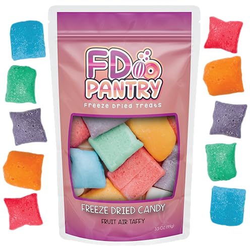 Freeze Dried Air Taffy Candy - Variety Fruit Flavors, 3.5oz | Strawberry, Melon, Cherry, Raspberry, Orange, Grape, Mystery | Crunchy Snack Sour Treat, Gift