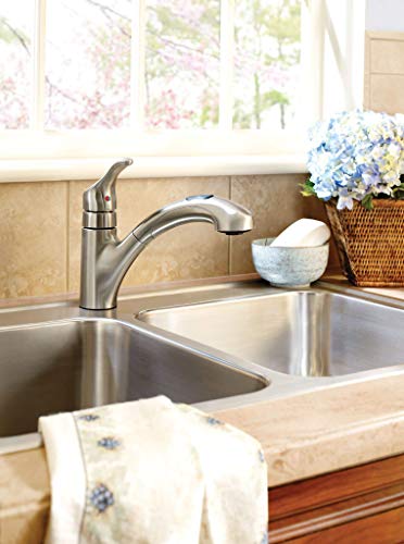 Moen, Spot Resist Stainless CA87316SRS Pullout Spray Faucet from the Renzo Collection, Size