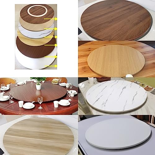 Generic 30in Round Rotating Lazy Susan Turntable Wooden Dining Table Serving Tray For Restaurants ,360 Degree Swivel,Heavy Duty,Rustic,oversized (Color : White marble color, Size : 70 cm (27 in))