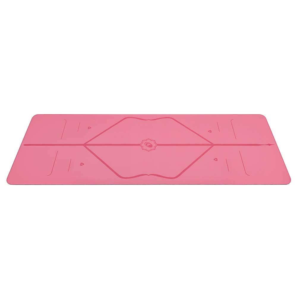 LIFORME Original Yoga Mat & Travel Mat Bundle Pack β Patented Alignment System, Eco-Friendly, Non-Slip Warrior-Grip, Made with Natural Rubber, Thick, Sweat Resistant, Comfortable - Pink/Pink