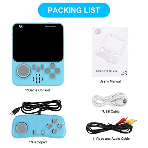 OSDUE Retro Handheld Game Console,Portable Video Game Consoles with 666 Classic Games, 3.5 Inch Color Screen 1200mAh Rechargeable Battery Retro Game Console Supports TV Connection and 2 Players(Blue)