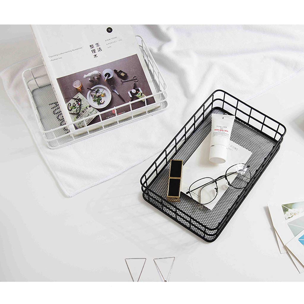 Hizibesty Black Metal Wire Cabinet Organizer Storage Organizer Bin Basket Tray - for Kitchen Pantry Pantry Fridge, Closets, Garage Laundry Bathroom 9.45"X6.10"x2.17β