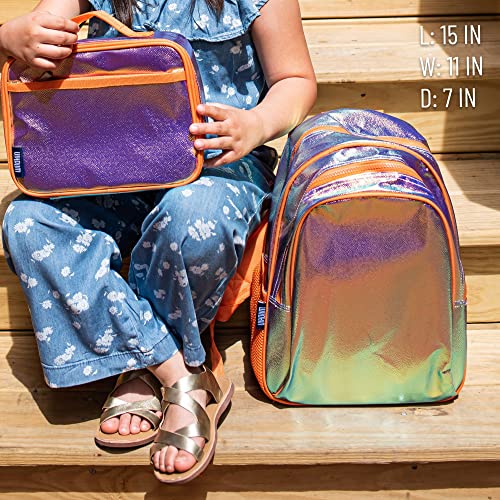 Wildkin 15 Inch Kids Backpack for Boys & Girls, 600-Denier Polyester Backpack for Kids, Features Padded Back & Adjustable Strap, Perfect Size for School & Travel Backpacks (Orange Shimmer)