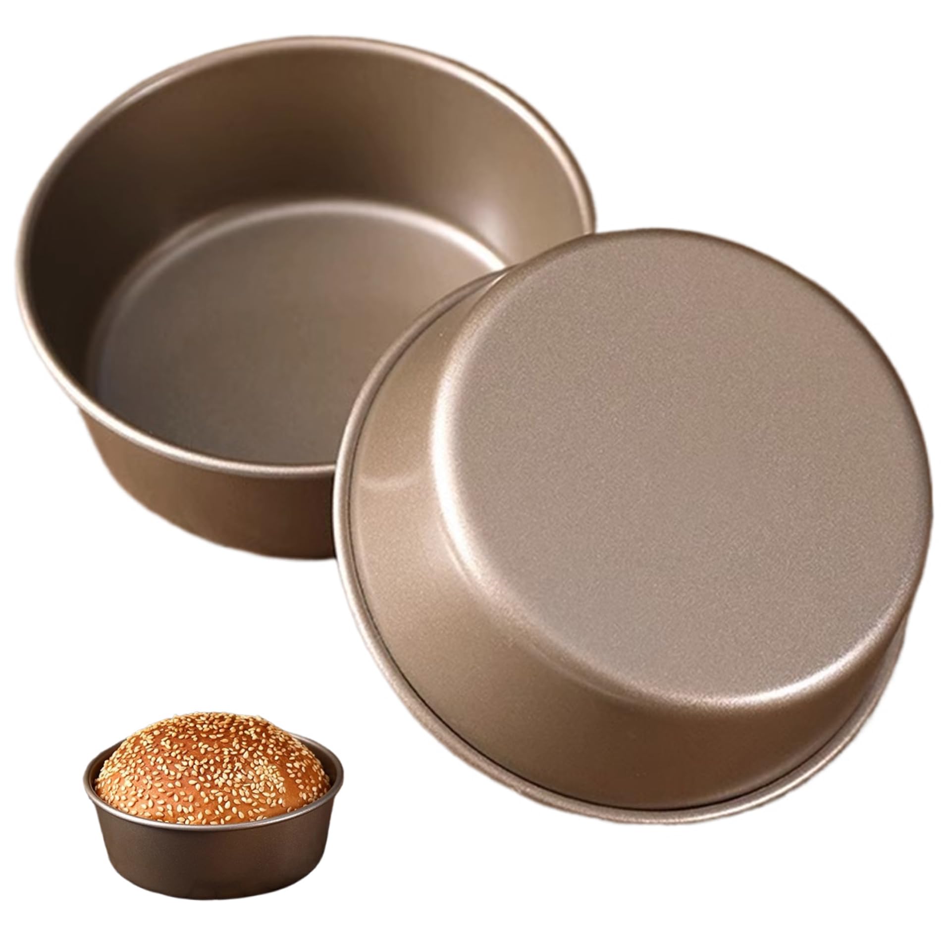 Ramekins for Air Fryer 2PCS 4'' Air Fryer Egg Moulds Non Stick Air Fryer Egg Poacher Mini Cake Tin for Baking Muffin,Sandwiches,Breakfast Kitchen Cooking Tool
