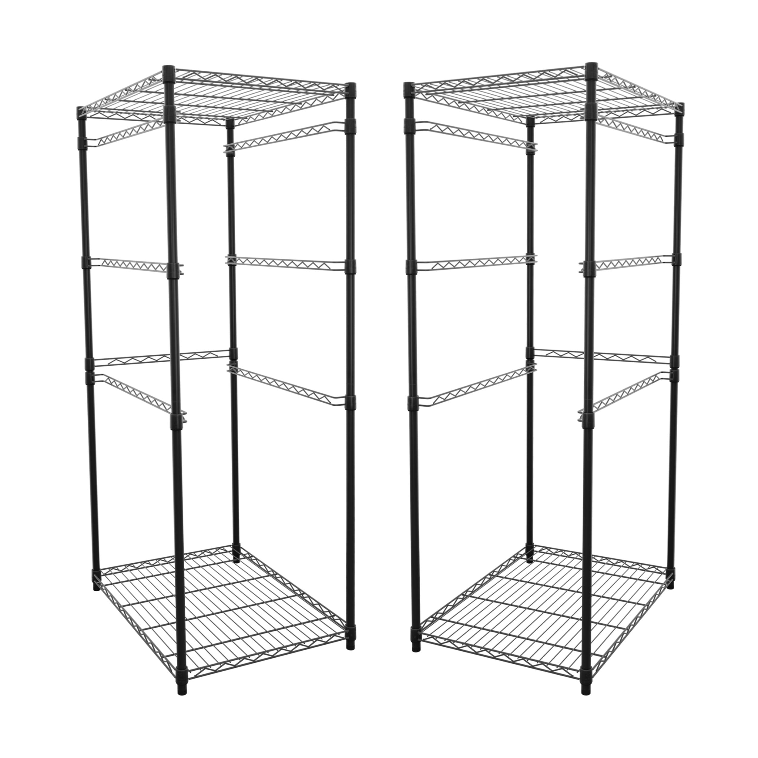 SafeRacks 2 Pack 5-Tier Steel Tote Rack - Maximize Space, Declutter, Organization, NSF Certified, Bin Storage for Garage, Pantry, Kitchen, Workspace, 5 Shelves, 31″ x 23″ x 68″, Black