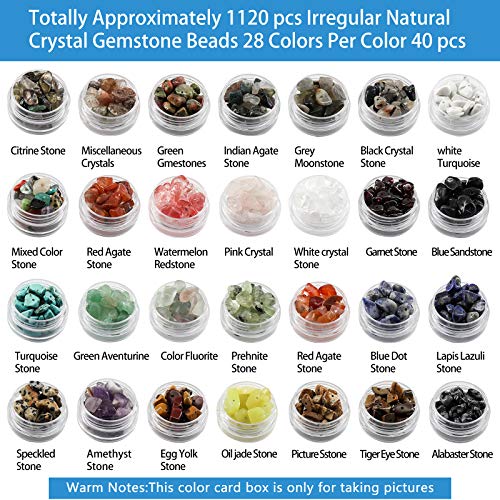 Ybxjges1330Pcs Irregular Crystal Chips, Natural Gemstone Beads Kit with Jump Rings Earring Hooks Pendants Charms Wire for DIY Bracelet Necklace Earring Jewelry Making Supplies