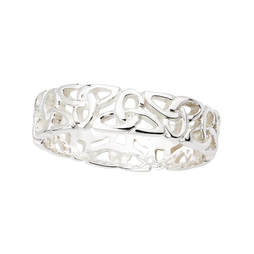 Failte Womens Celtic Knot Ring Sterling Silver Made in Ireland Size 7