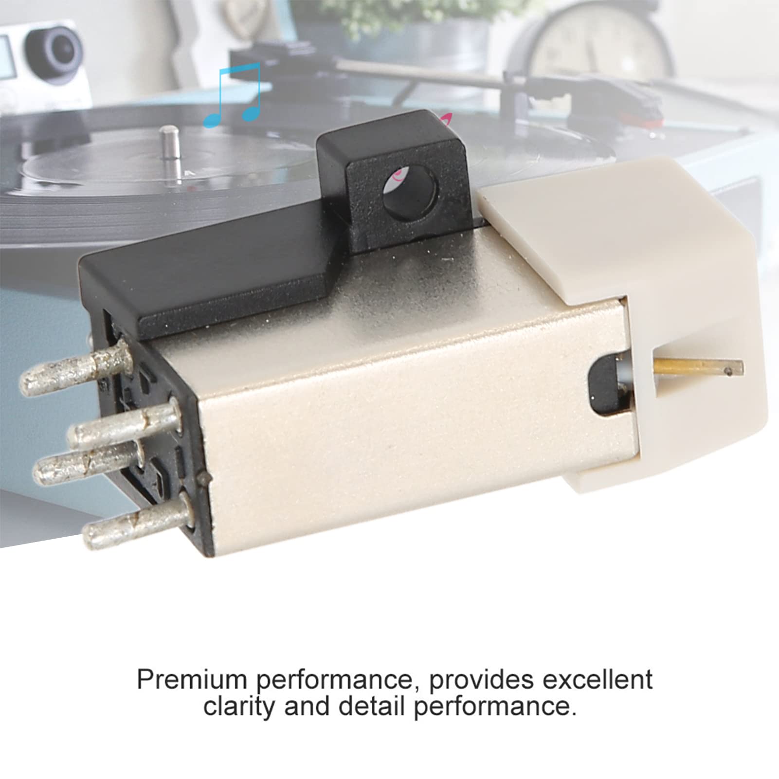 Hakeeta Turntable Cartridge, Phono Cartridge w/Stylus, Mount Phonograph Cartridge for Turntable Record Player, Turntable Cartridge with Elliptical Stylus