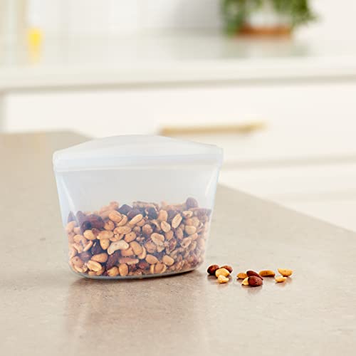 Stasher Reusable Silicone Storage Bag, Food Storage Container, Microwave and Dishwasher Safe, Leak-free, 2 Cup Bowl, Clear