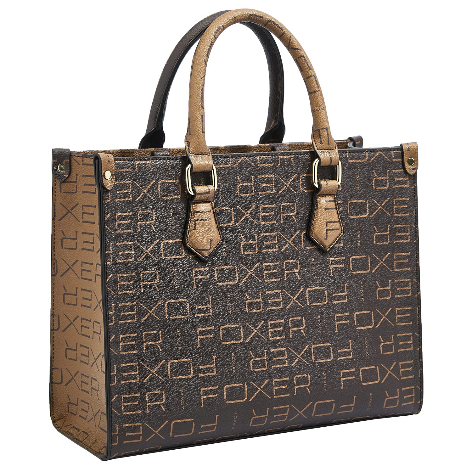 FOXLOVER Womens Top Handle Handbag Ladies Designer PVC Faux Leather Tote Shoulder Bag
