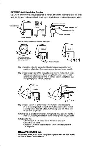 Mommy's Helper Lid-Lok Toilet Seat Safety Latch, White, 1-Pack