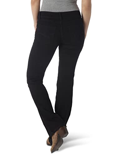 Wrangler Women's Western Mid Rise Stretch Boot Cut Jean, Black, 7W x 32L
