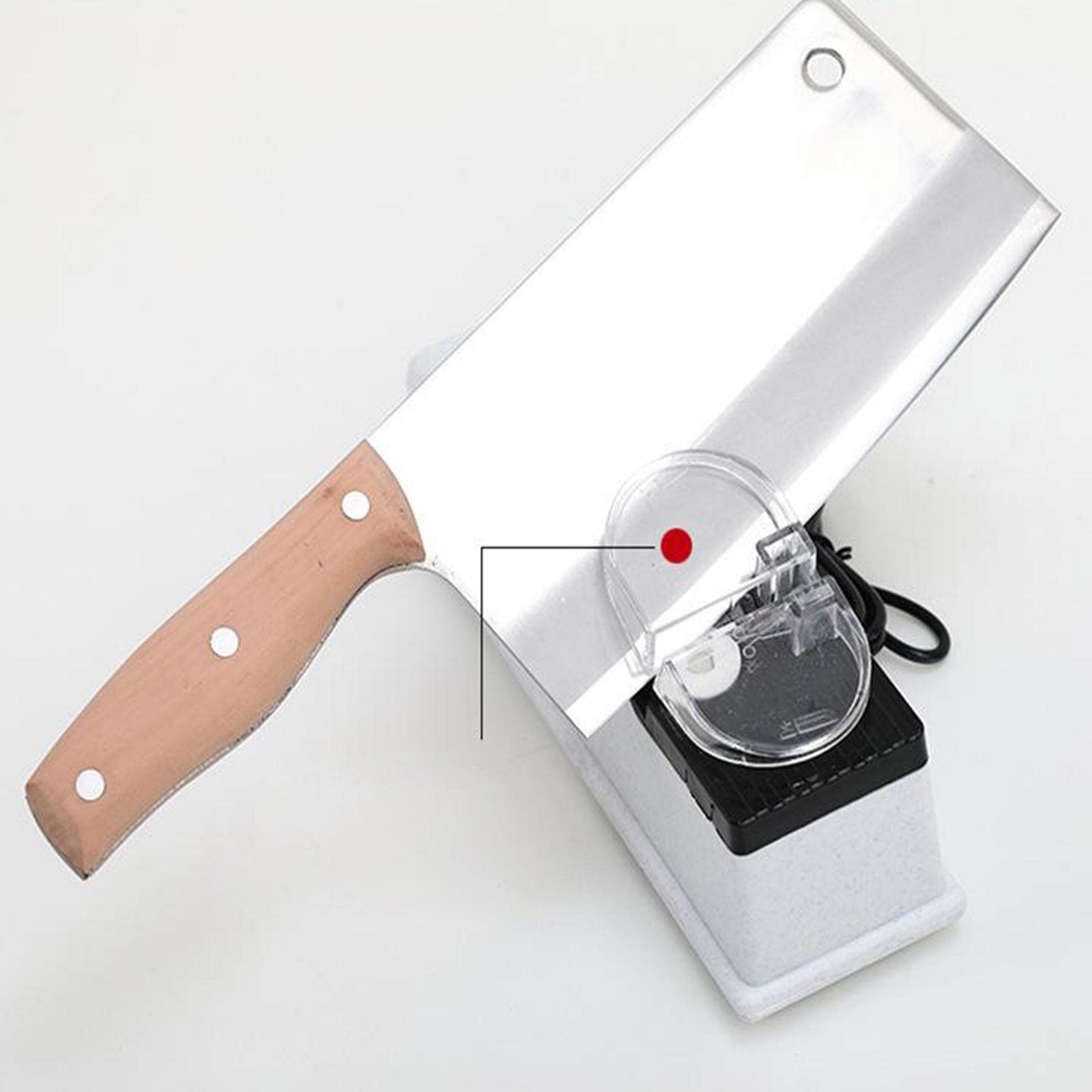 Fenteer Electric Sharpener, Kitchen Functional Restaurant Chef Edges Sharpening Tool Scissor Sharp Polishing Machine - White
