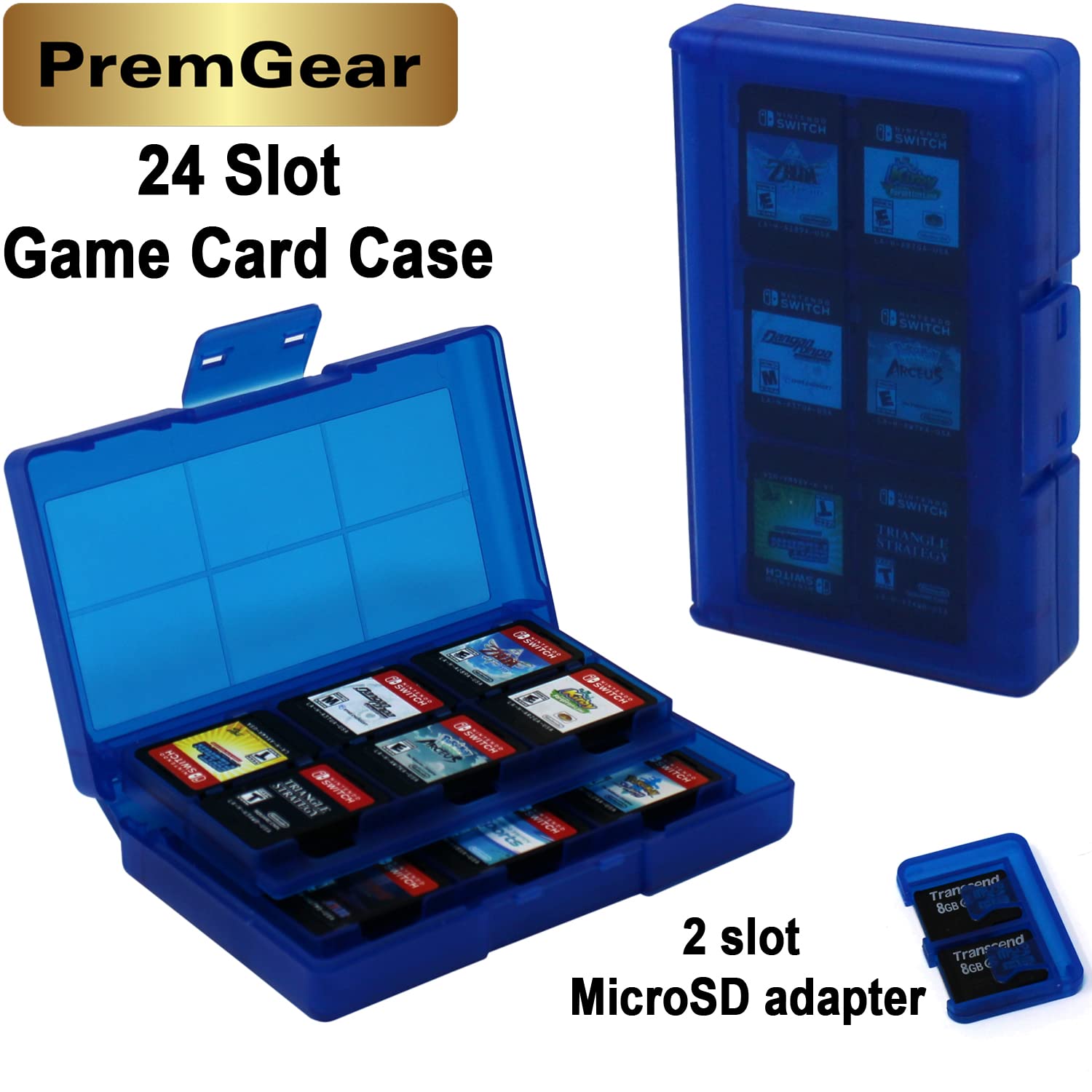 Nintendo Switch Sports Switch with Leg Strap accessory, 24 Slot Game Card Holder & PremGear Cleaning Cloth