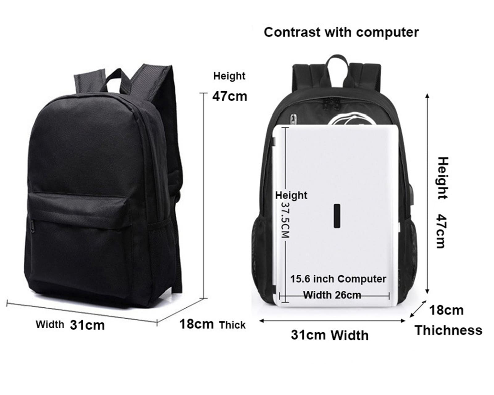 Teens Soccer Star Cristiano Ronaldo Bookbag Student Wear Resistant Canvas Knapsack Waterproof Travel Rucksack