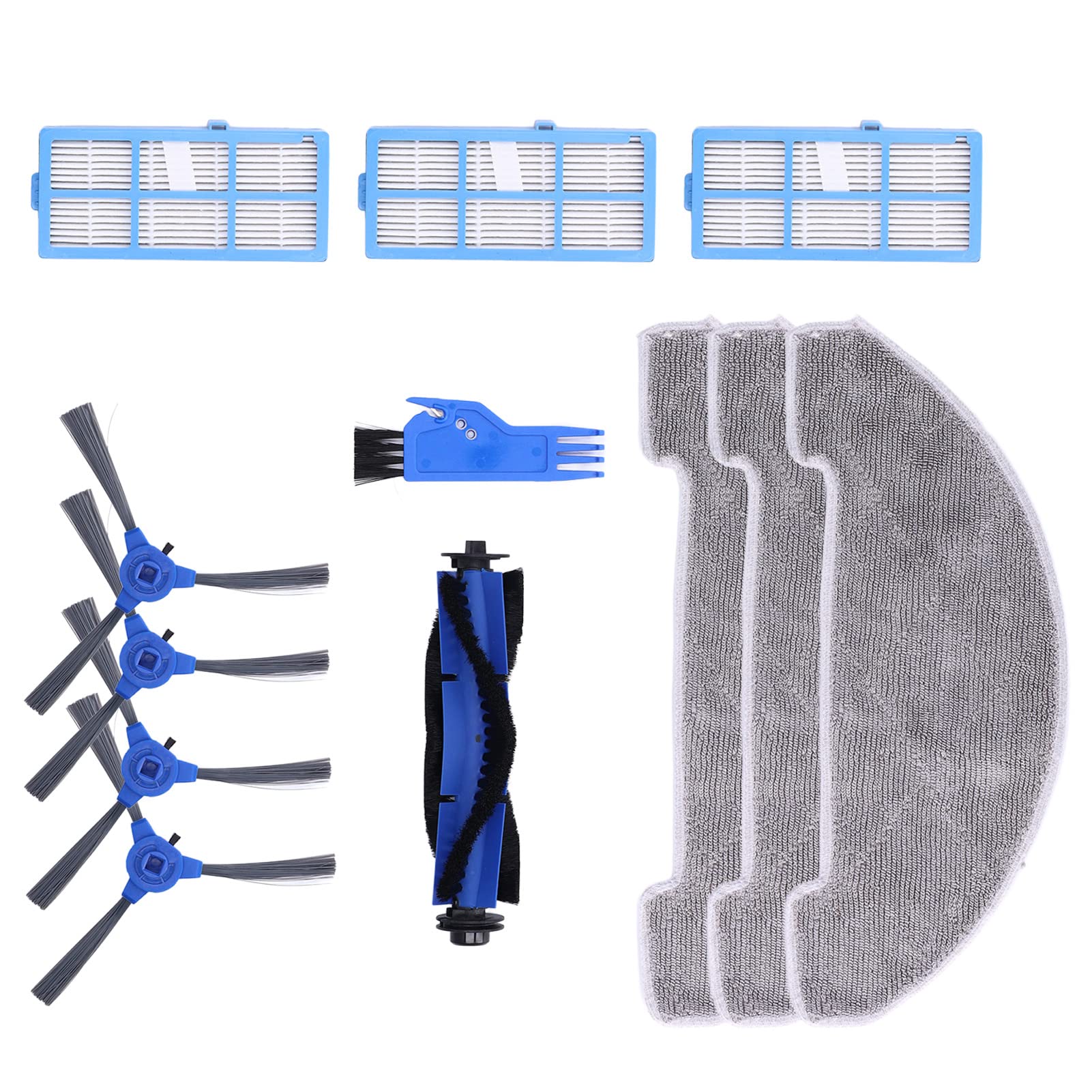 LIULDASHUN Robot Vacuum Cleaner Accessories, Robotic Vacuum Cleaner Kit with Side Brush, Robot Vacuum Cleaner Replacement Parts Rag Filter Main Brush Suitabl