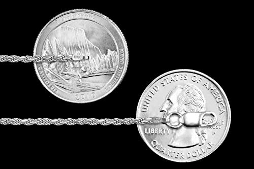 Sterling Silver Diamond-Cut Rope Chain 1.7mm Solid 925 Italy New Necklace 30"