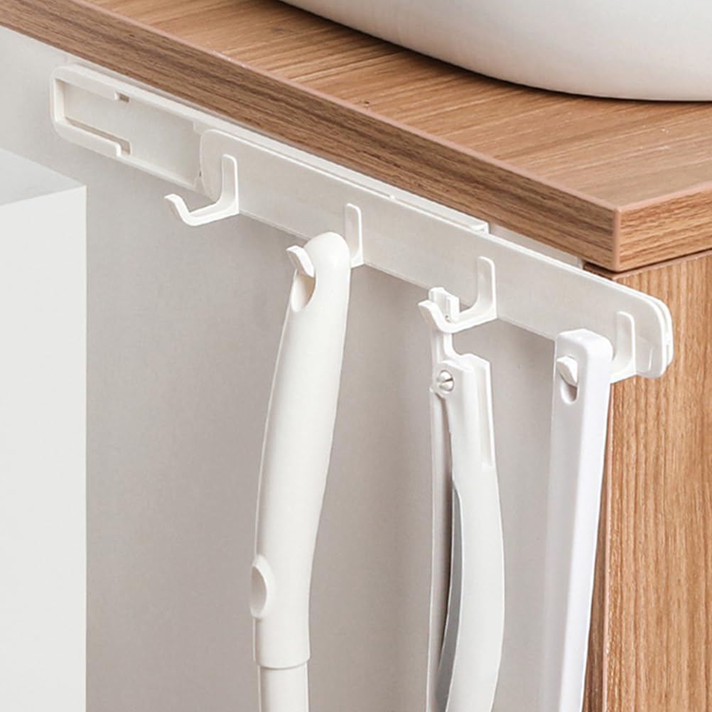 MAGICLULU 2pcs Pull-Out Gap Slide Hook Kitchen Wall Mounted Kitchen Row Hook Hat Hooks Kitchenware Rack Hat Hook Rack Sliding Hanger Rack Hanging Row Hook White Abs Guide No Punching