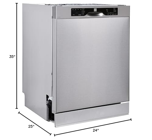 RCA RZ0842 Front Control-Built in FULLSIZE Dishwasher, 57 DBA, Stainless Steel, 24β WIDE, Stainless