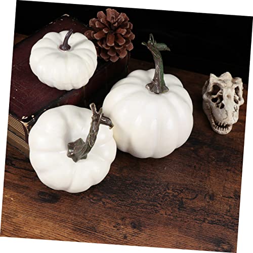 Garneck 18 Pcs Home Decor White Pumpkin DIY Pumpkin Simulation Pumpkin Mold Fake Pumpkin Dining Table