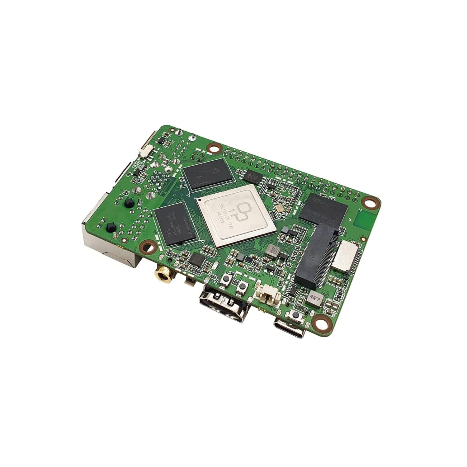 Rock PI 4 Model C Plus Single Board Computer Based on Rockchip RK3399T Soc with 64-bit Hexa-core LPDDR4 3200Mb/s 4GB RAM Mali T860MP4 GPU Support M.2 NVME SSD WiFi BT Micro SD Card