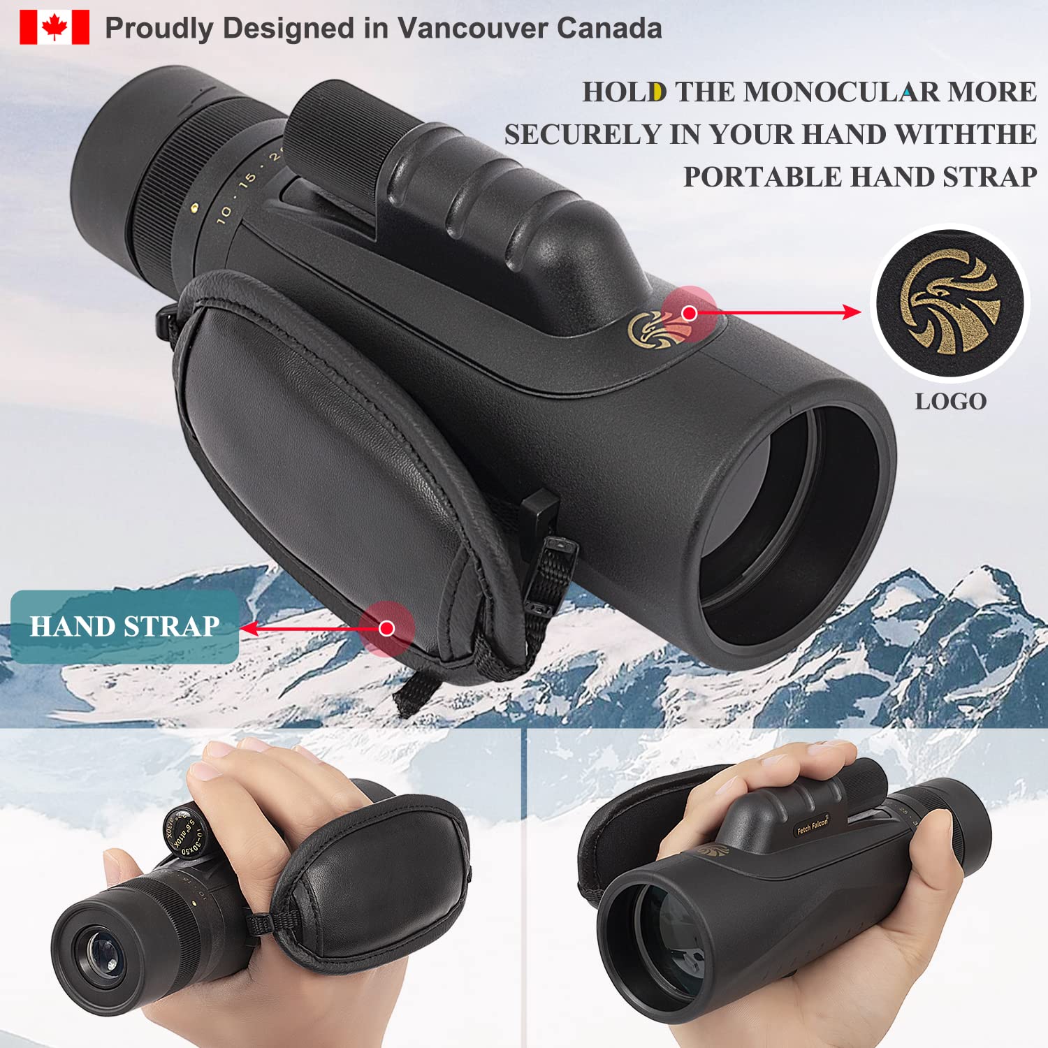 Fetch Falcon 10-30X50 FMC HD Spotting Scopes (Water-Resistance Long Range Spotting) with Tripod Phone Adapter (10-30X50 Black)