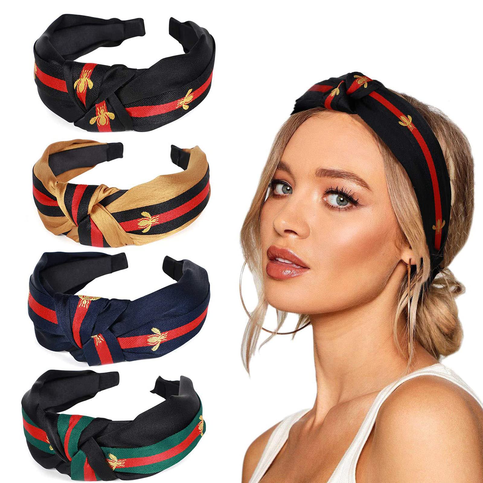 Feeblet Headbands for Women Knotted Headbands, Diademas Para Mujer De Moda Bee Headbands for Women's Hair