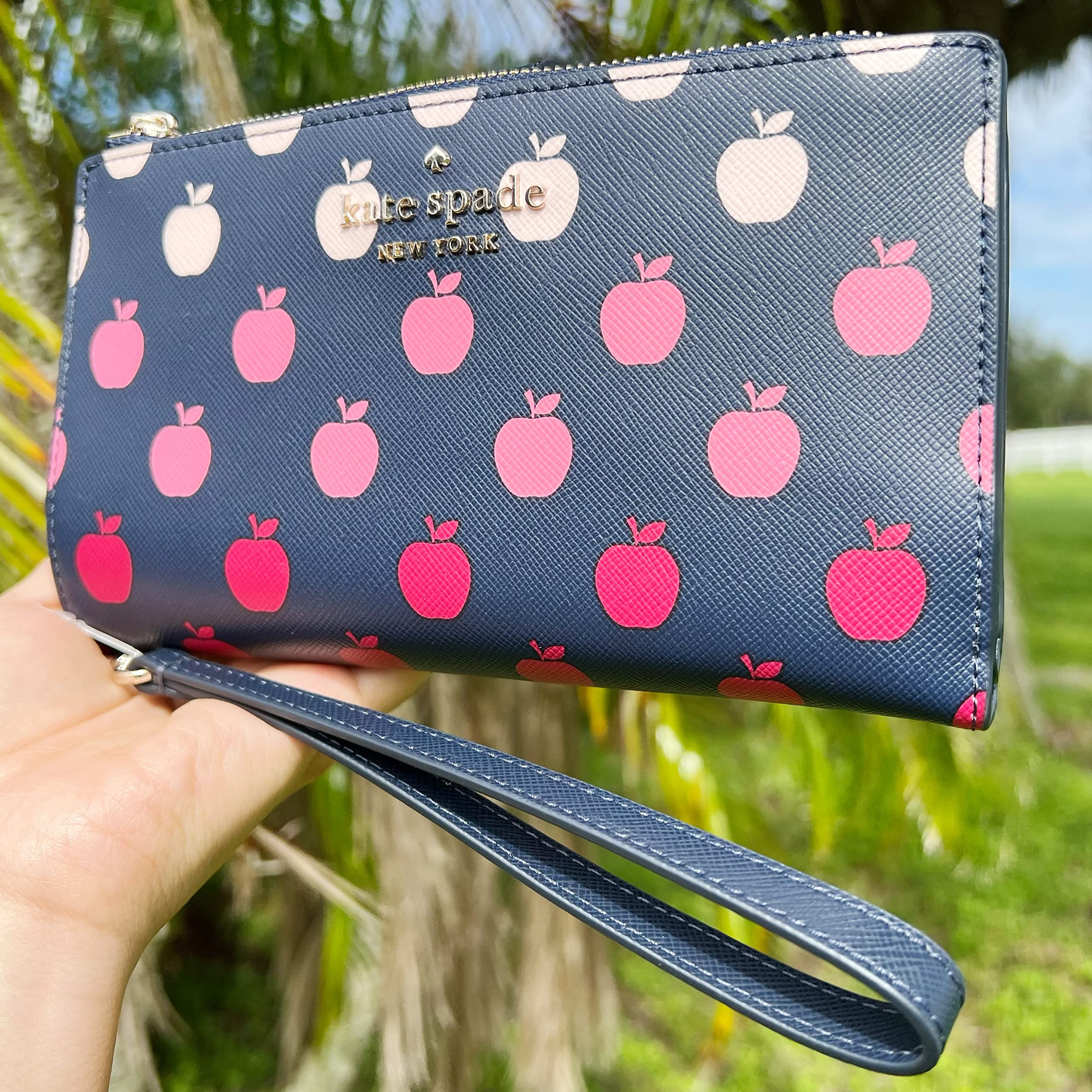 KATE SPADE STACI PHONE WALLET WRISTLET ORCHARD DEGRADE IN BLUE MULTI