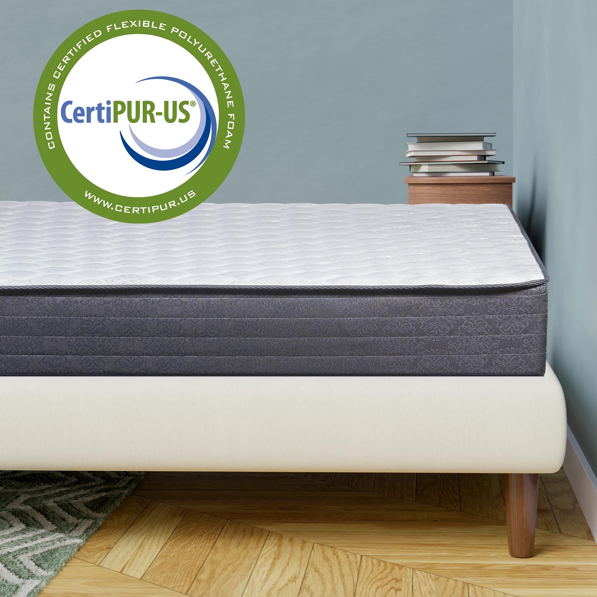 Greaton, 9-Inch Pocketed Coil Rolled Medium Plush Mattress for Adjustable Bed, Queen Size