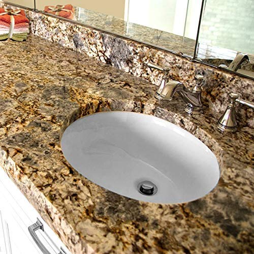 Nantucket Sinks UM-13x10-W 13-Inch by 10-Inch Oval Ceramic Undermount Vanity Sink, White