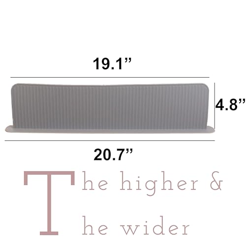 Jovely Grey Silicone Splash Guard, Water Splatter Screen for Kitchen, Bathroom & Island, The Whole Floor Absorption Surface, Premium Kitchen Accessories (19.1L x 1.8W x 4.7H inches)
