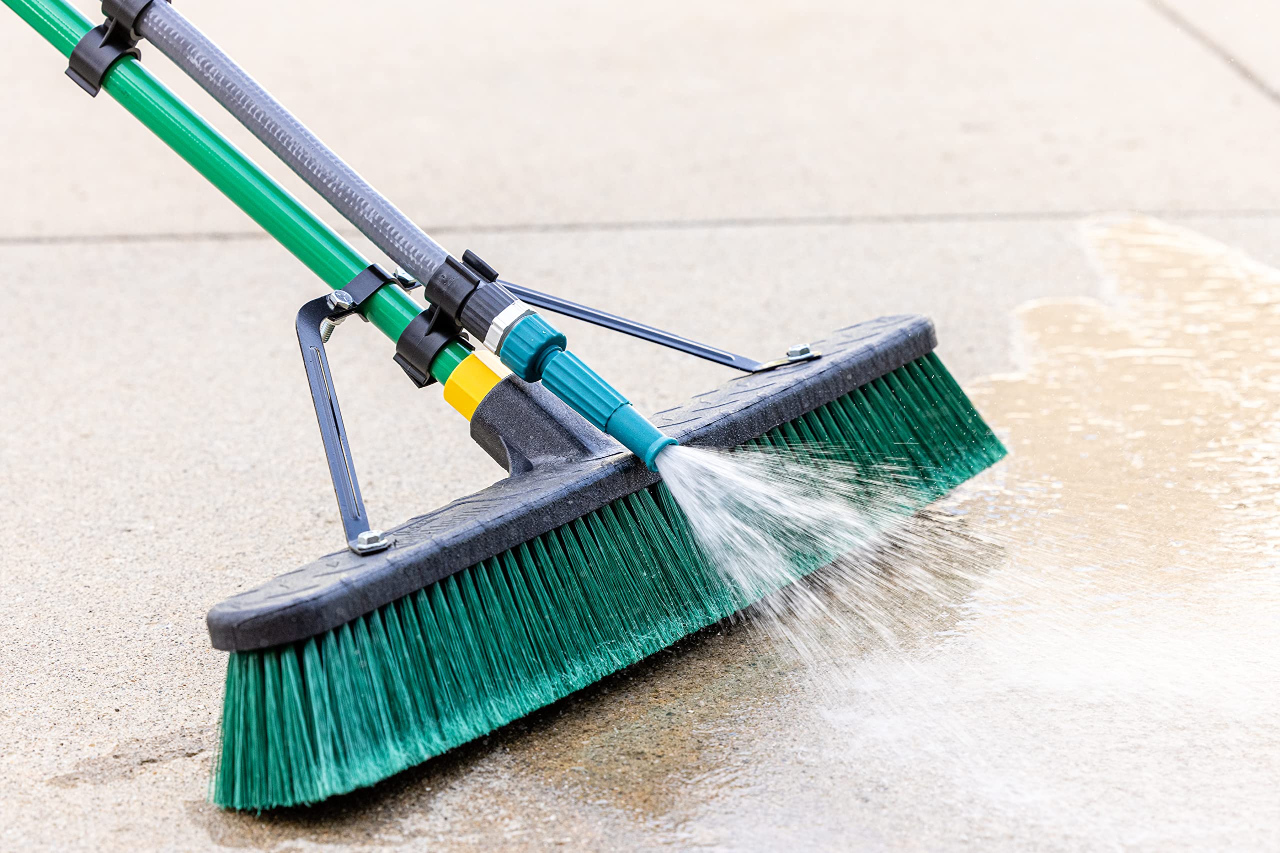 Versa-Spray for Brooms Quickly transforms Brooms and Hoses into a Powerful Water Broom for Cleaning garages, Cars, patios, Houses and Much More!