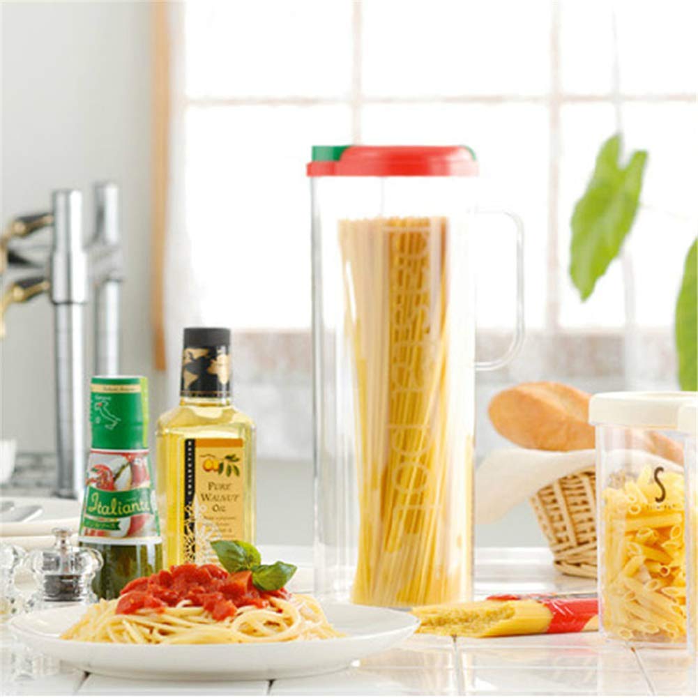 Honoen Spaghetti Noodle Pasta Storage Container, Clear Airtight Canister Cereal Crisper Box with Locking Lids, Durable and Safe, Suit for Storage of Noodles