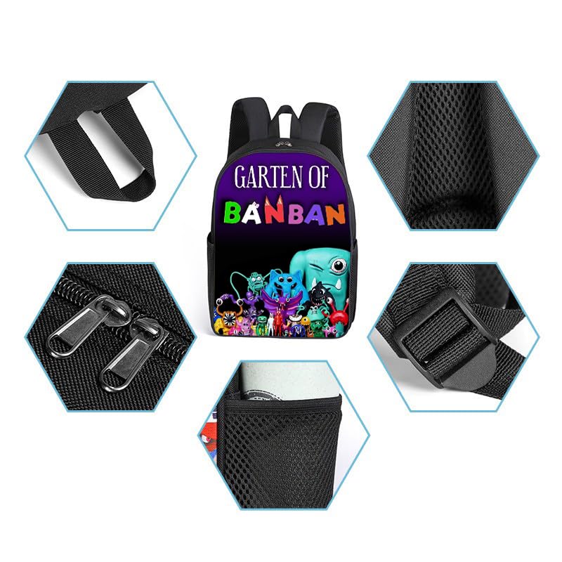 Garten of Banban School backpack with Pencil Boxes and Lunch Boxes for Kids 3Pcs Toddler Backpack School Bags Bookbag