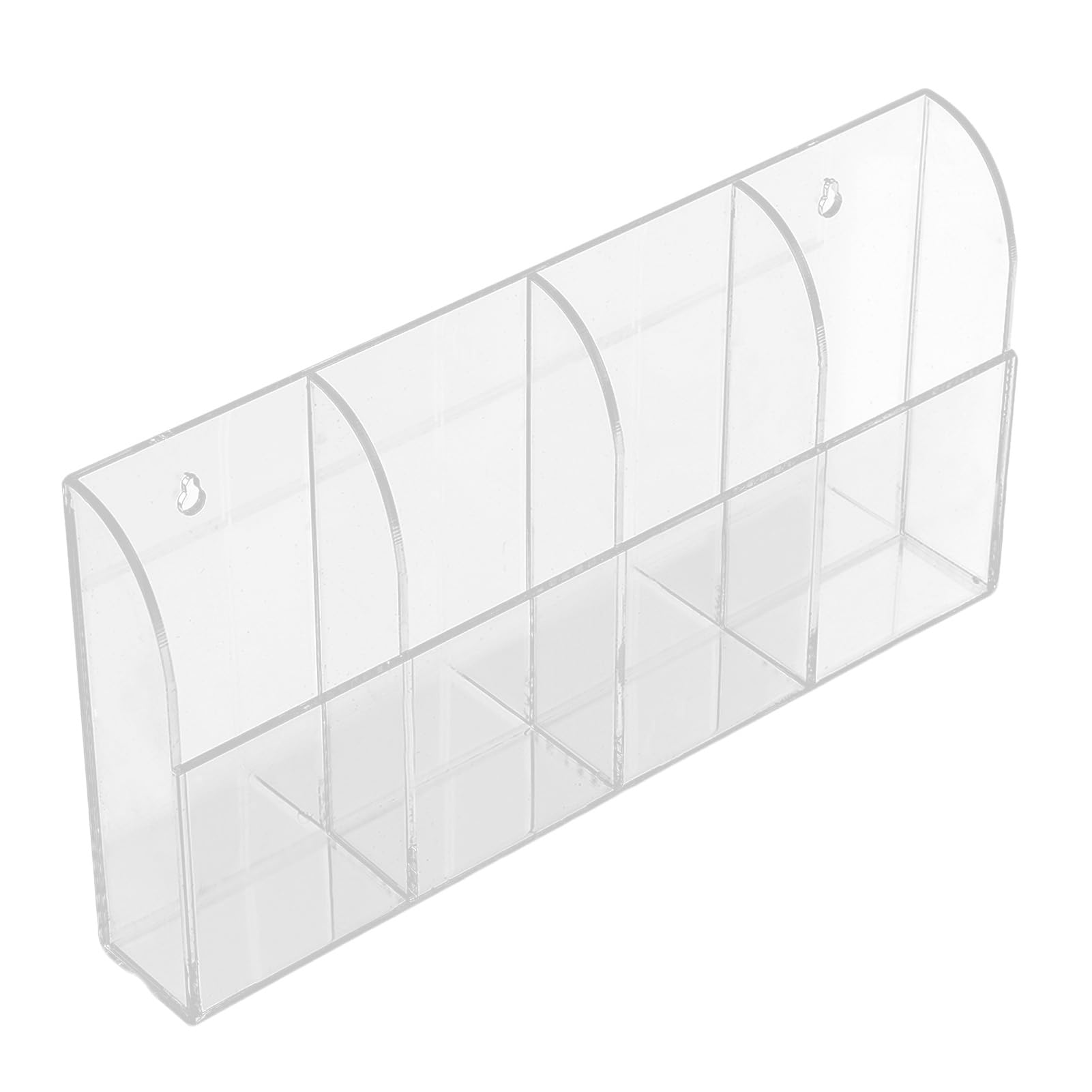 TV Remote Control Holder Wall Mount Acrylic Clear Media Organizer Storage Box Case Convenient Caddy Organizer with 4 Grids for Table Desk Bedside
