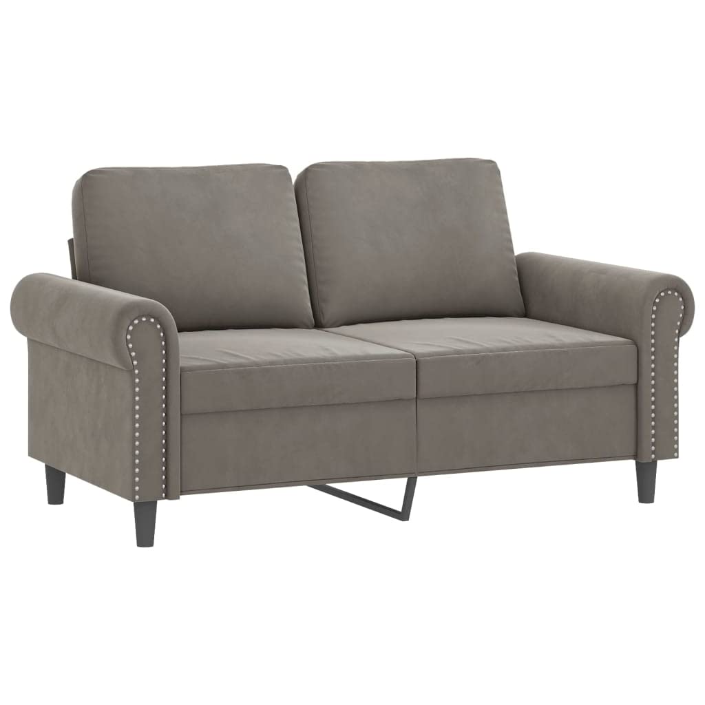 FAMIROSA 2-Seater Sofa Light Gray 47.2" Velvet (Weight: 51.81 lbs)
