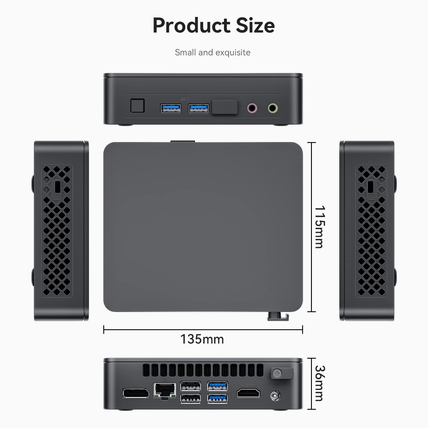 Intel NUC 11 Gen Mini PC Celeron N5105 Mini Computers,8GB DDR4 500GB M.2 SSD Portable Computer Dual HDMI Support 4K UHD, 2.4G/5.0G Dual Wi-Fi5, Bluetooth 5.0, LAN for Business Home Education Desktop M