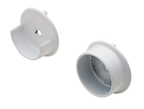 Synergy Collection Wardrobe Tube Support, 1 Pair for 1 5/16" Diameter Closet Rod (Zinc, White)