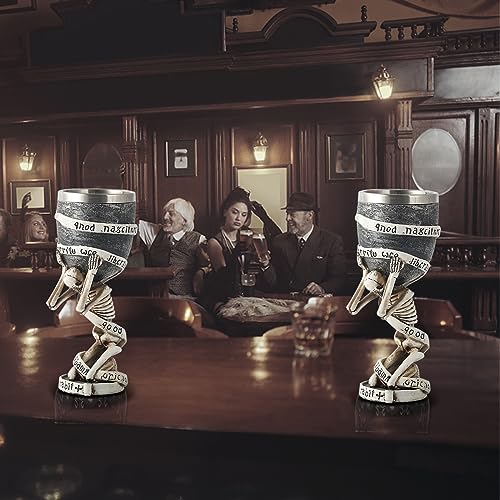 Halloween Wine Glass Skeleton Wine Glass Halloween Drinking Glasses Skull Cups Pimp Cup Skull Wine Glass (black)