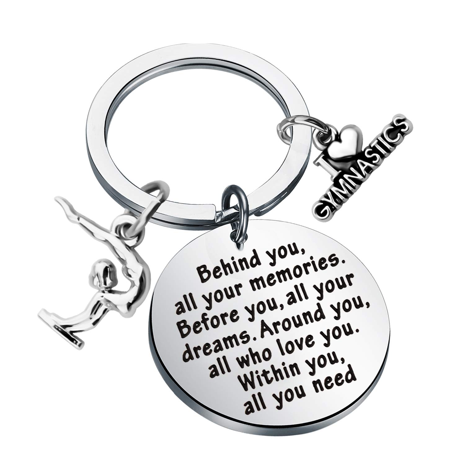 FEELMEM Future Gymnast Jewelry Behind You All Memories Before You All Your Dream Keychain Gymnastics Gift Gymnastic Teams Gymnastic Coaches Gift (Gymnastics Keychain)