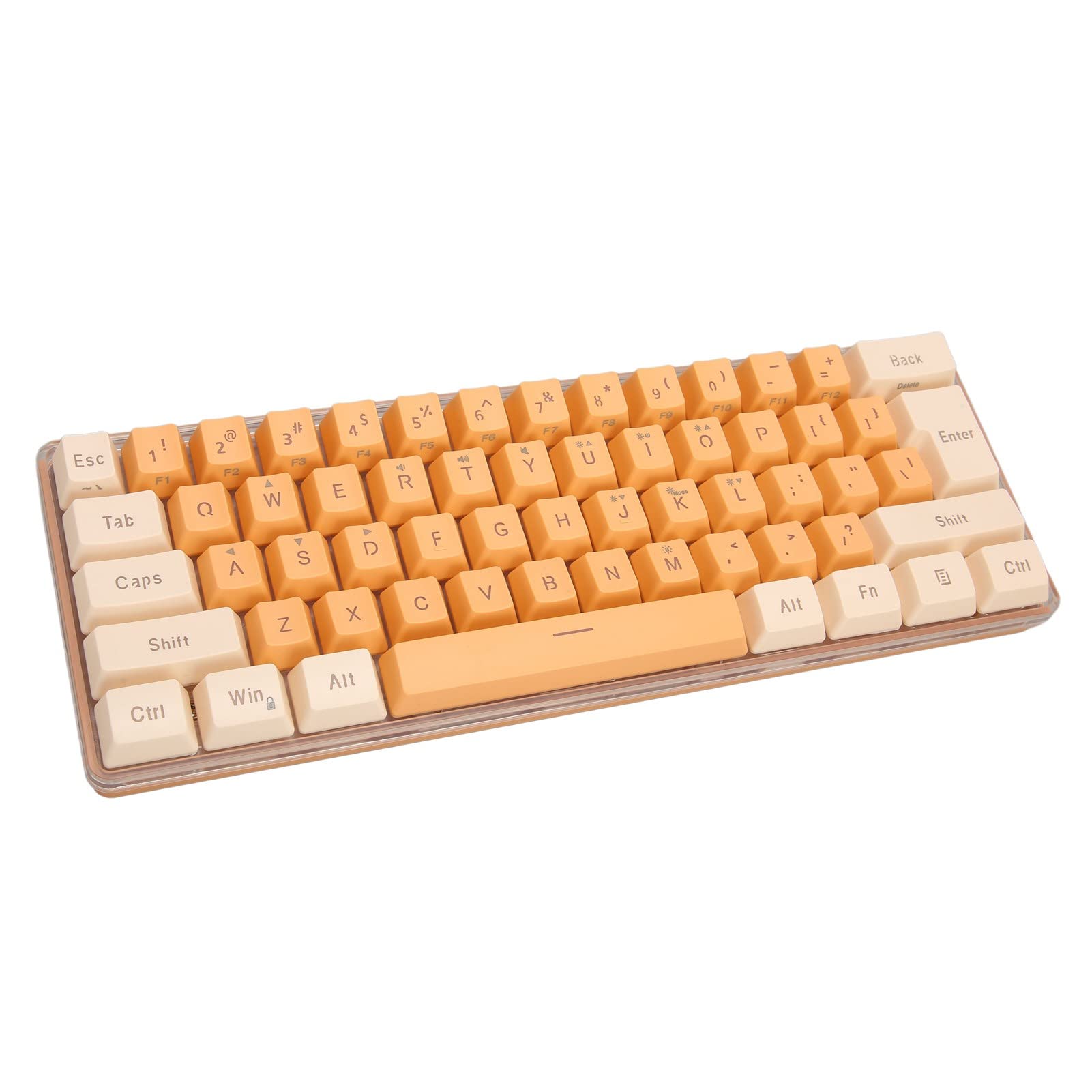 Rongm Mechanical Keyboard, Mobile Gaming Keyboard with High and Low Contrast Colors for Desktop (Beige Orange)